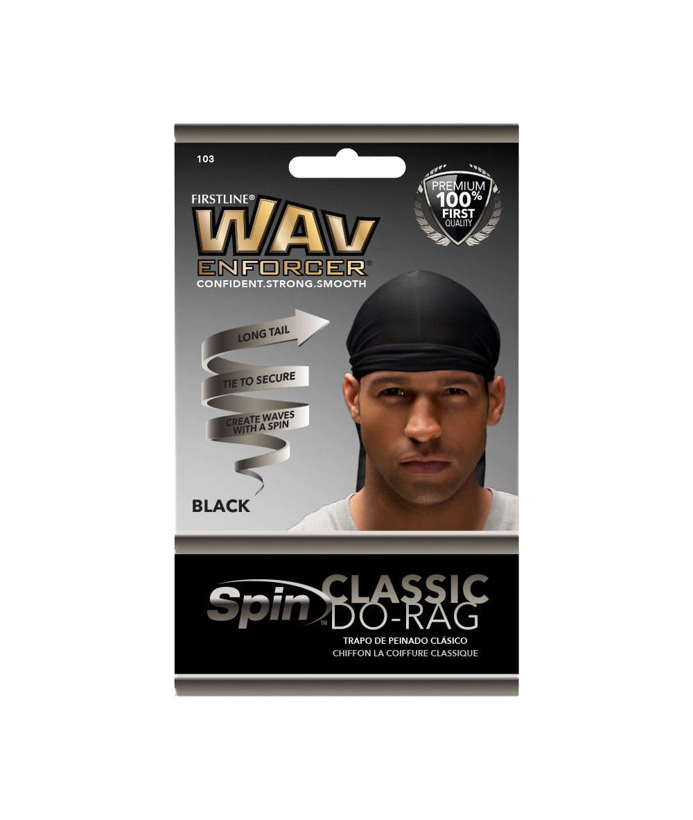Firstline Wav Enforcer Spin Premium Do-Rag #804 [Black] – Cloré Beauty